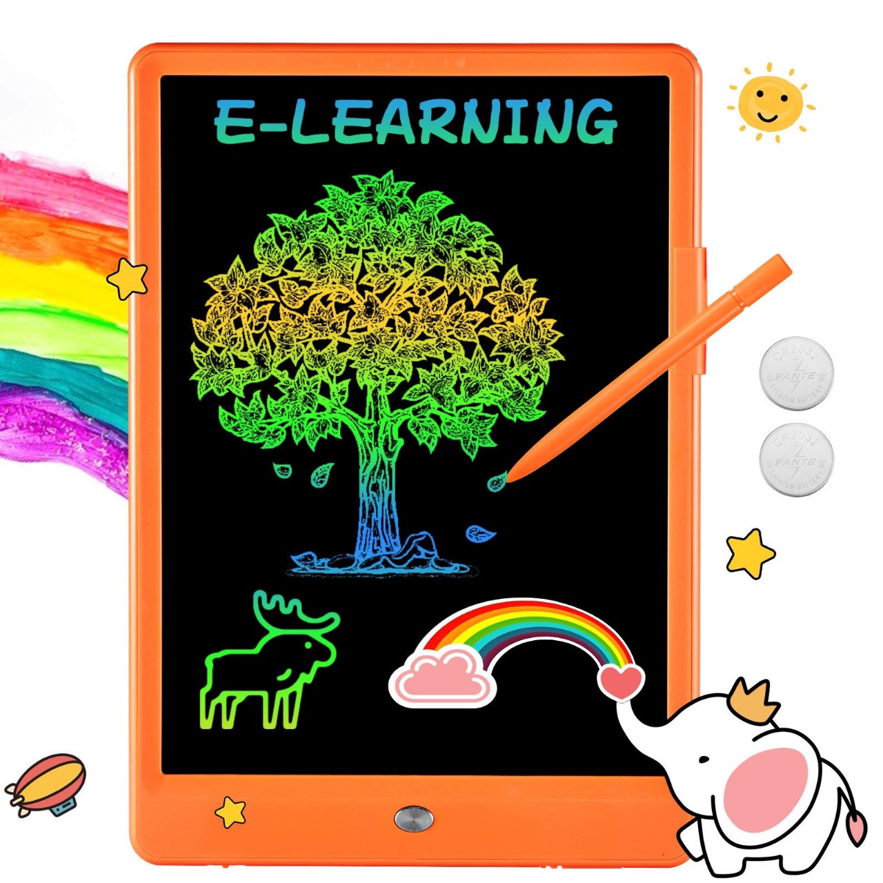Multicolor Writing Tablet for Kids 8.5" Inch Drawing Tablet With Stylus ...