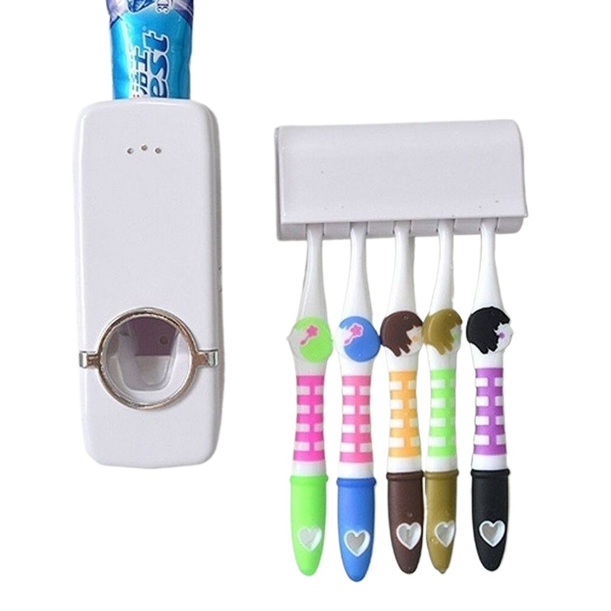 Smart Automatic Toothpaste Dispenser with 5-Brush Holder for Stylish ...