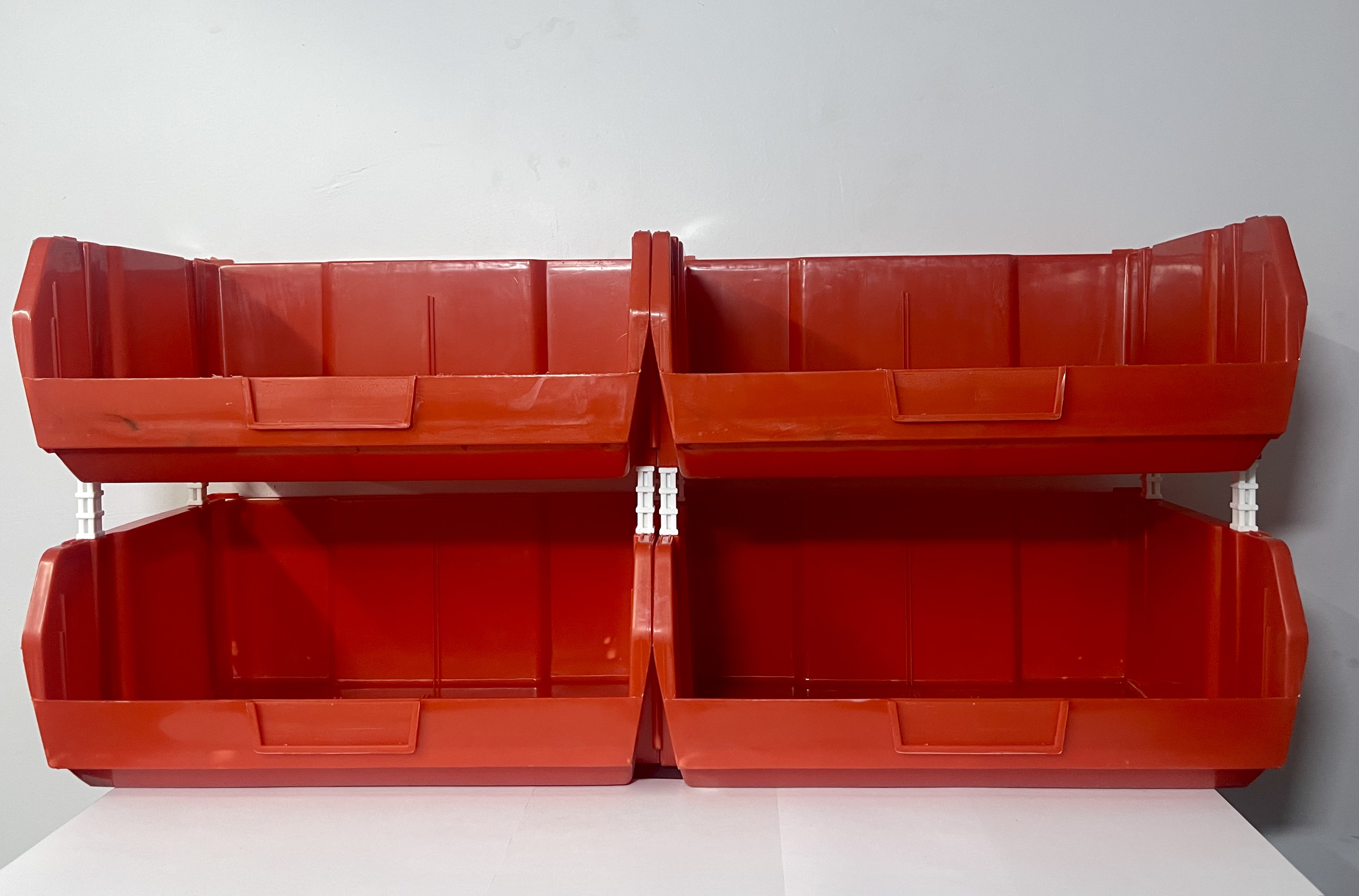 Tools plastic Bin box Storage System LARGE Containers stackable (Set of ...