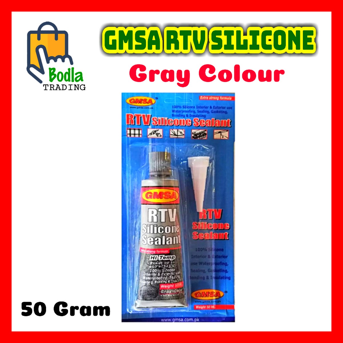 Grey GMSA RTV Silicone Sealant 50g Tube- Best For Stop Water Leakage ...