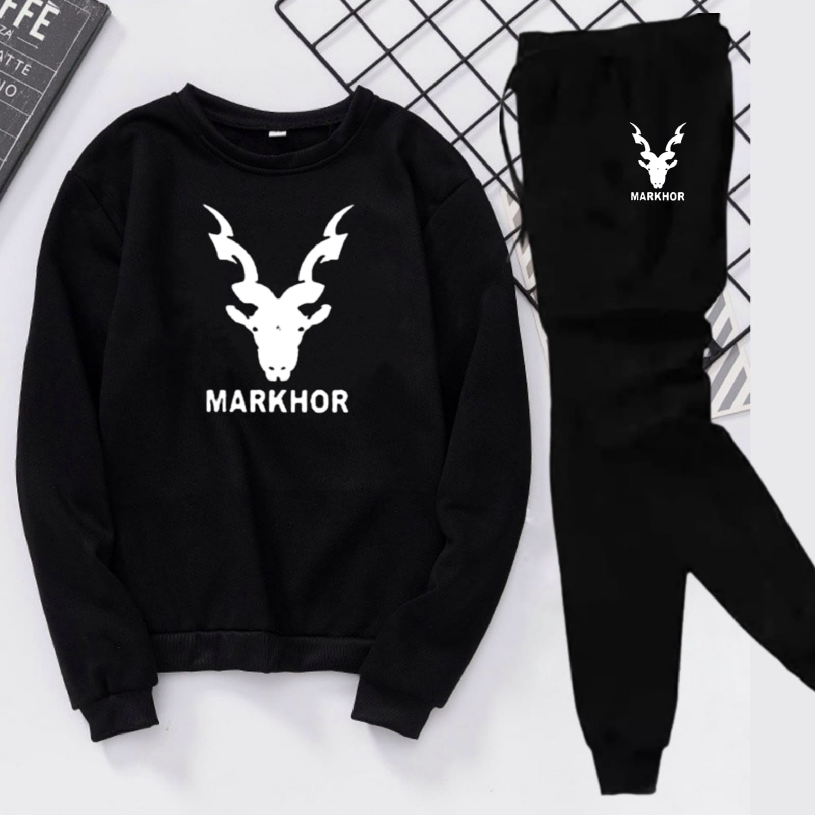 REVIBE - Black Trendy Printed Tracksuit For Mens & Boys - Soft ...