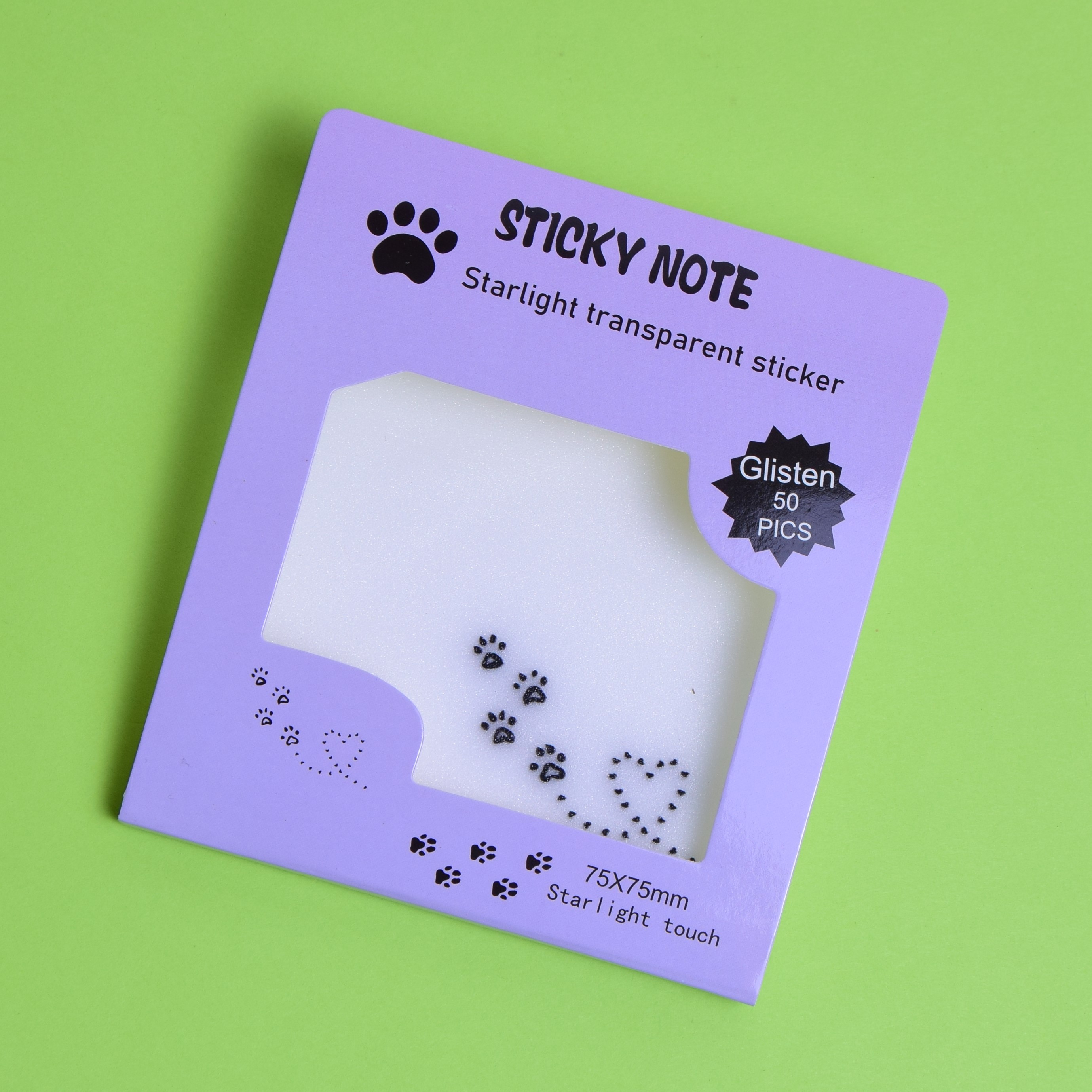 1 Pack of Transparent / Waterproof Cute Cat Sticky Notes - Creative ...