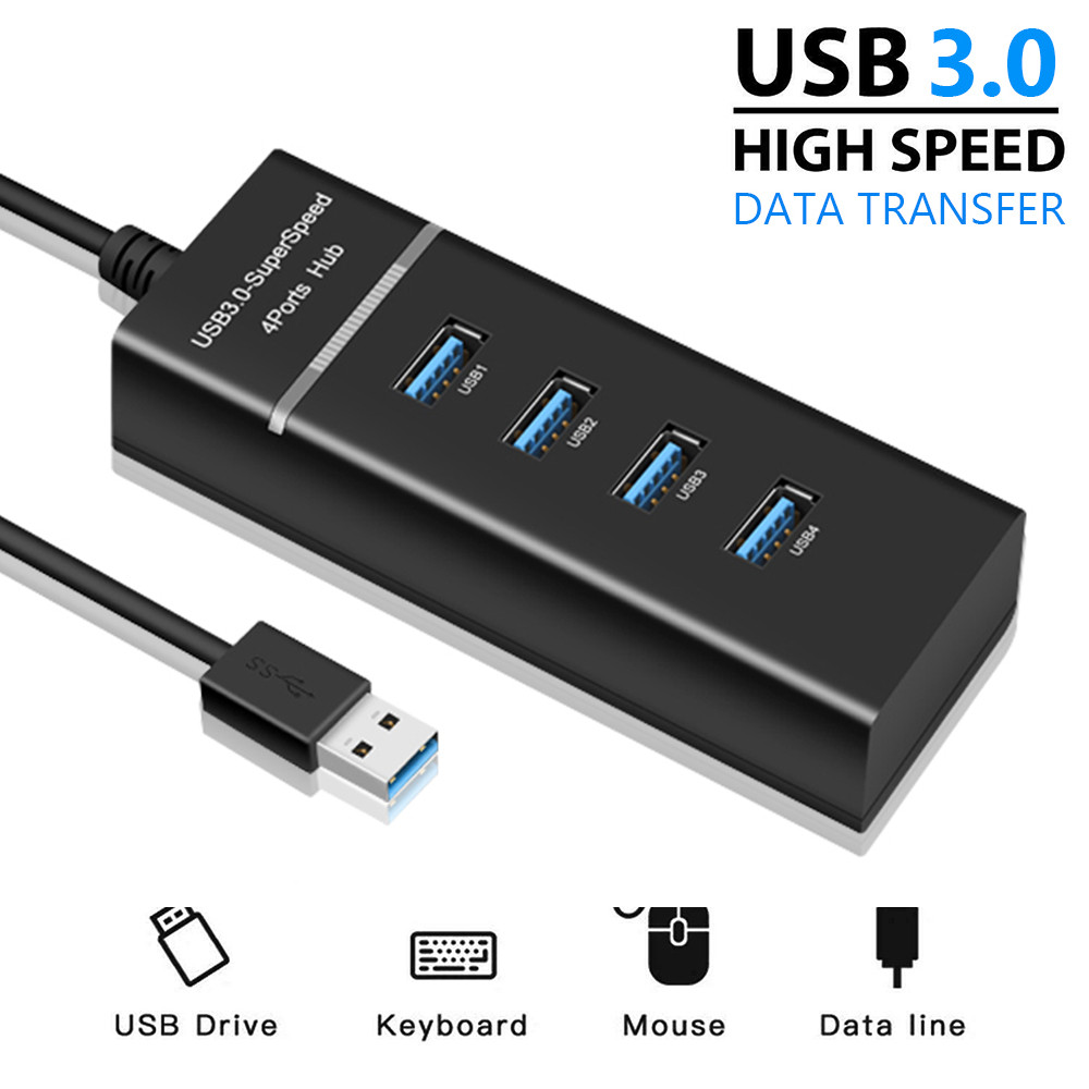 Usb Hub 3.0 USB 3.0 High Speed HUB Splitter 4 Port Multiple Expansion ...