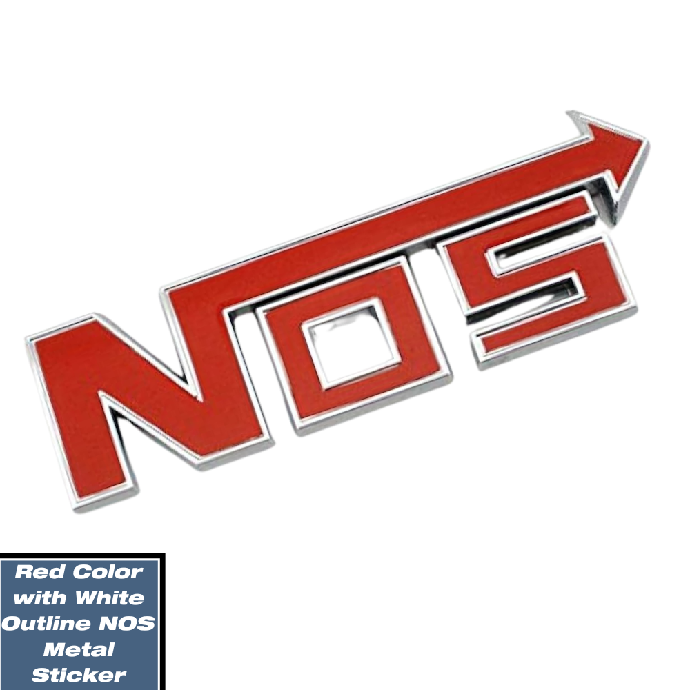 Red Color 3D Metal NOS Logo Front Grille Emblem Badge | Car Stickers ...