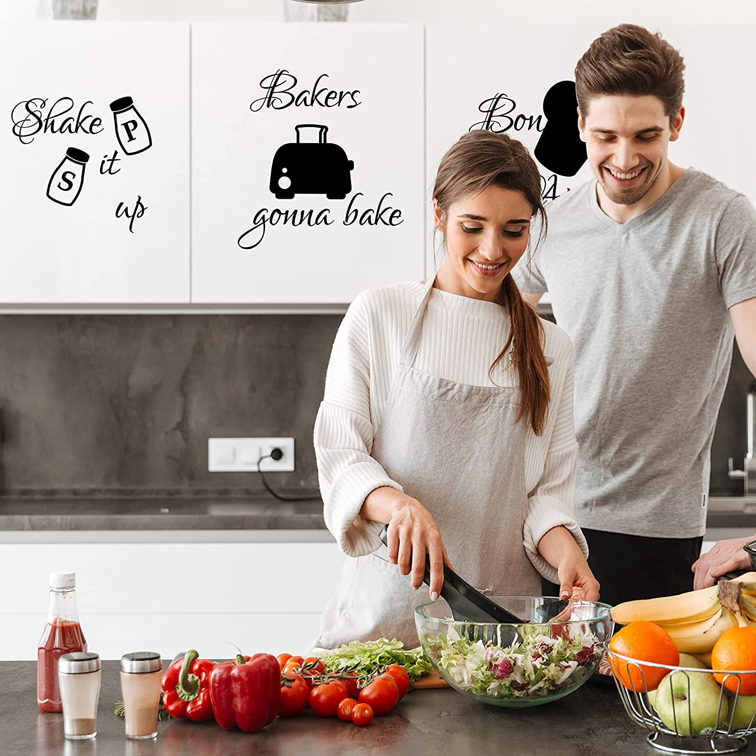 SMRT Kitchen Wall Stickers Kitchen Quotes Wall Decals with Funny ...