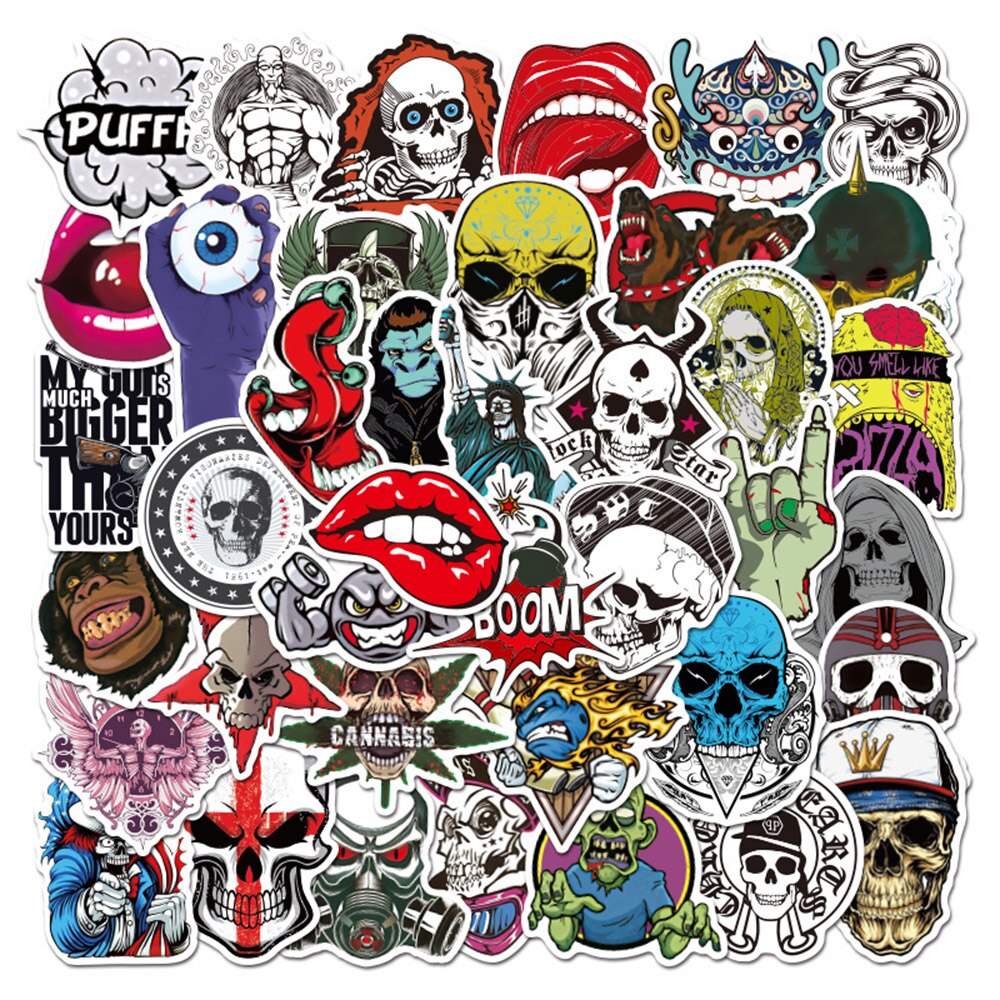 10/30/50PCS Horror Series Skull Zombie Cartoon Stickers Skateboard ...