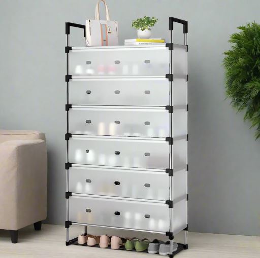 4/5/6/7 Layer Shoe Rack Stainless Steel Stackable Shoe Rack Organizer ...