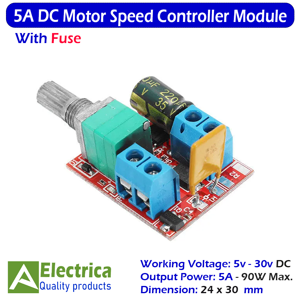 Pack of 3 Pcs Mini PWM 5A 90W PWM 12V DC Motor Speed Controller Module ...
