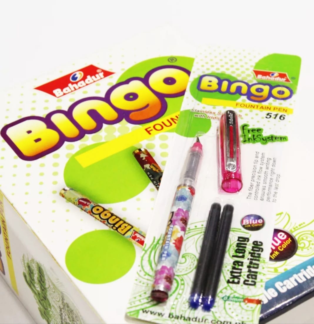 New bingo fountain pen with 2 free extra long ink cartridge | Daraz.pk