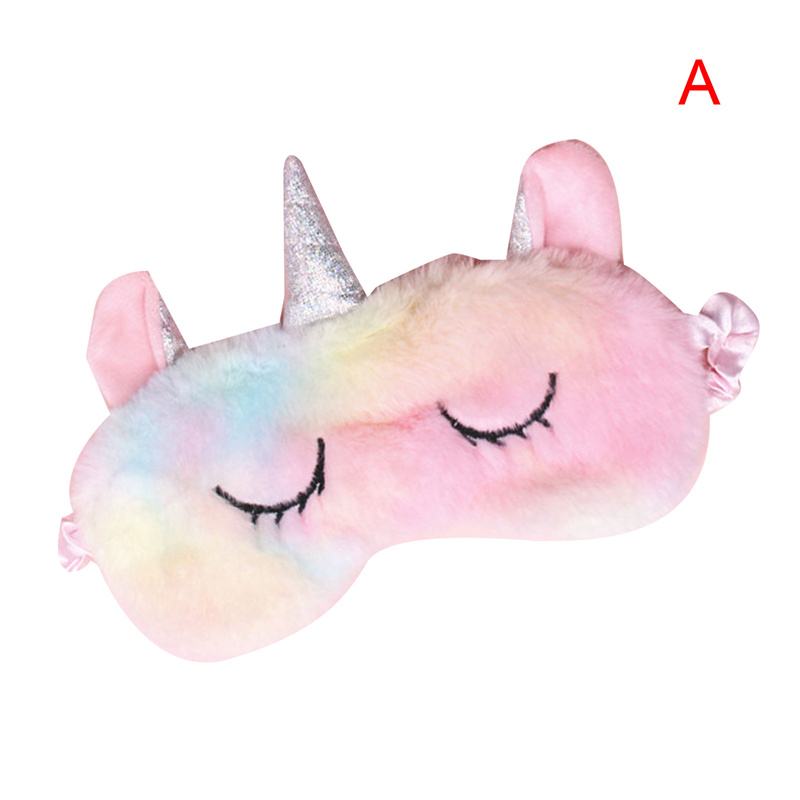 Plush Unicorn Sleeping Mask Cute Kids Eye Cover Cartoon 3D Sleep Eye ...