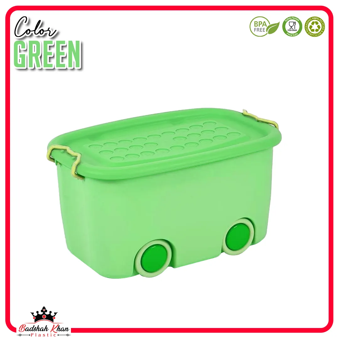 Colorful Kids Toy Storage Box, Storage Plastic Box With Wheels ...
