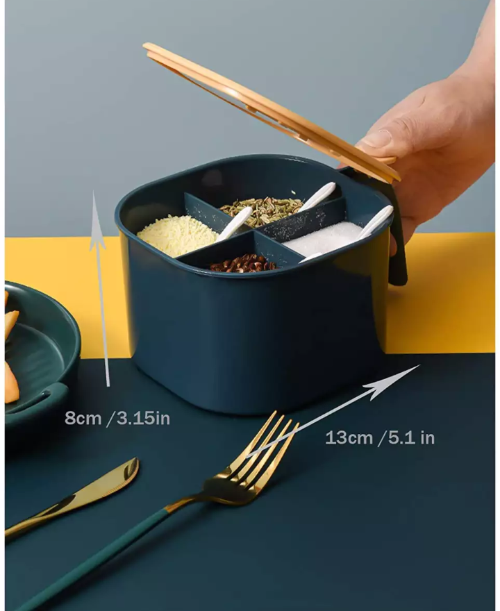 4 Grid Spice Seasoning Food and Masala Rack/Box/Container/Storage/jar ...