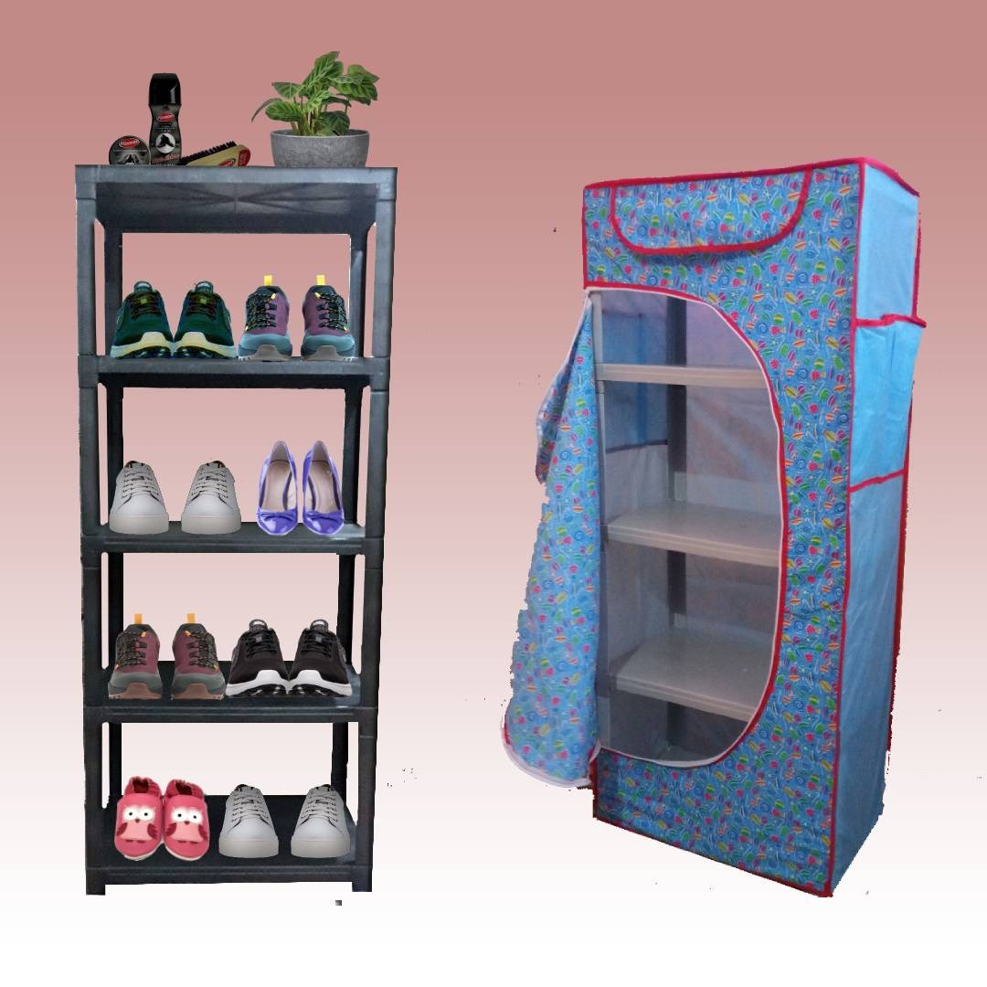 5 Layers Plastic Shoe Rack Kitchen Stand Lightweight Organizer ...