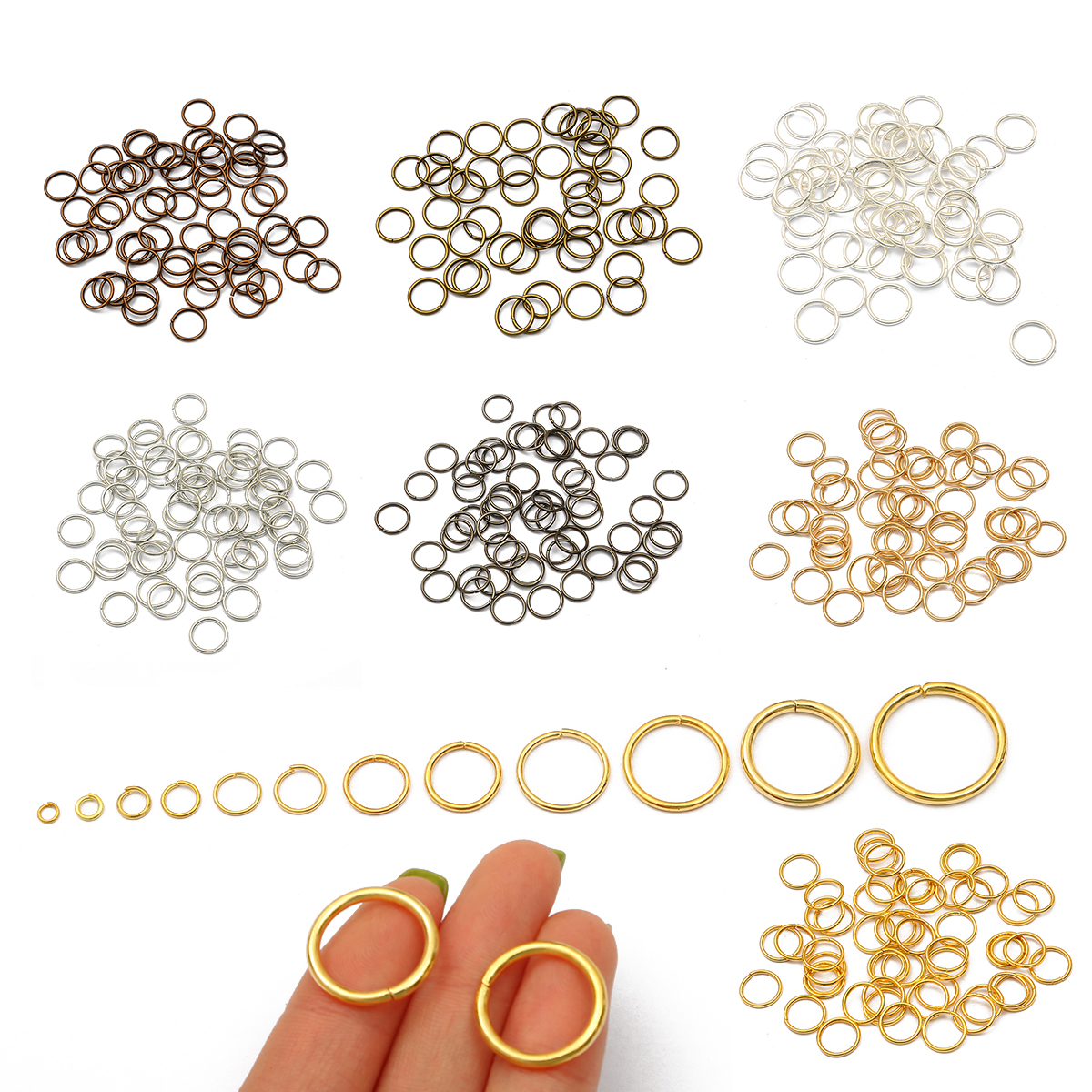 JumpRings 100 Pieces | 3mm | 4mm | 5mm | 6mm | 7mm | Golden Silver Findings Jump Rings for DIY ...