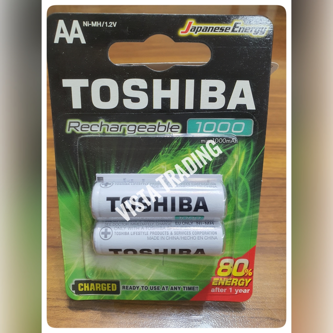 Toshiba Rechargeable AA Battery Cell 1000mAh, Toshiba AA, Toshiba ...