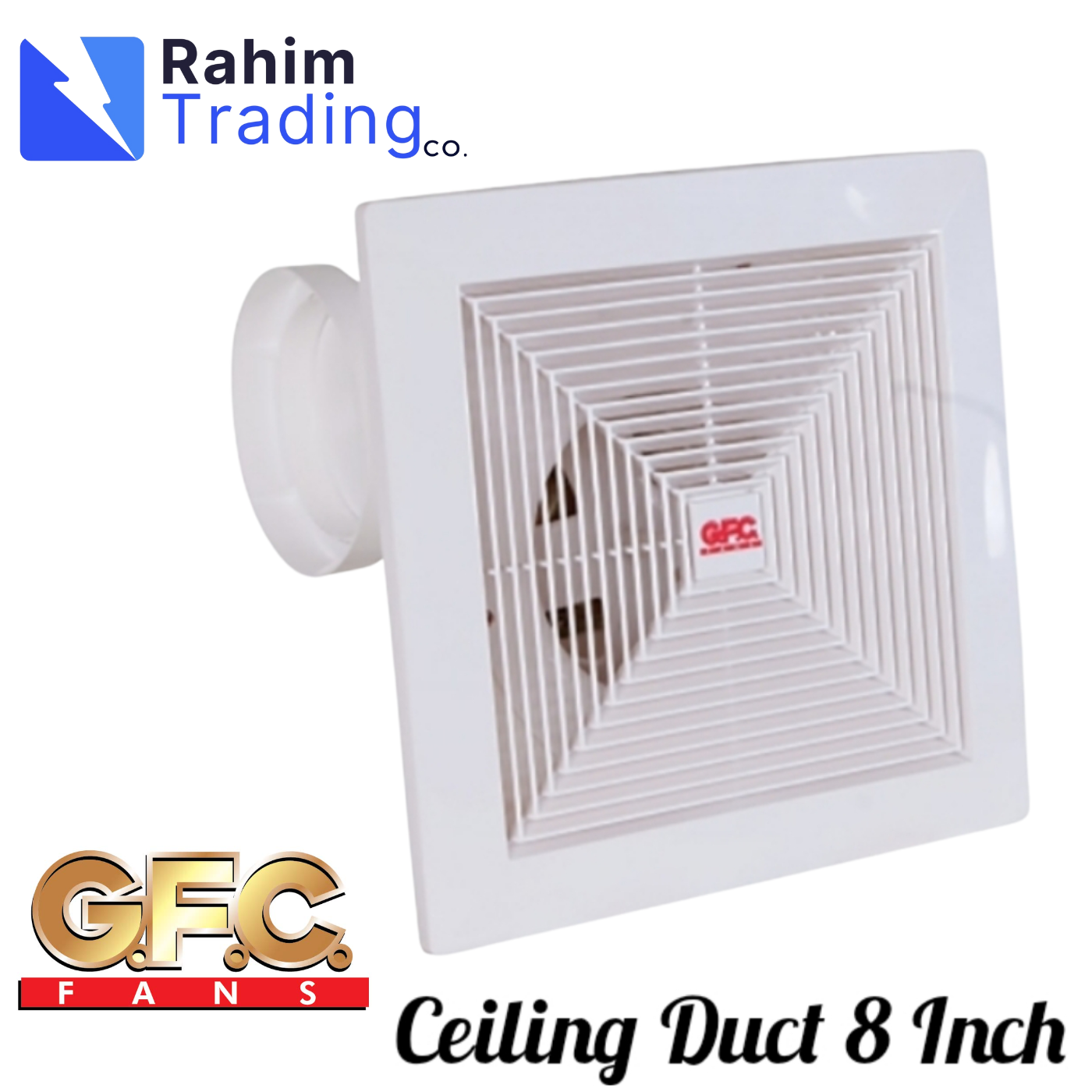 GFC Ceiling Exhaust Fan 12 Inch – White | Wall/Duct Mount | Available ...