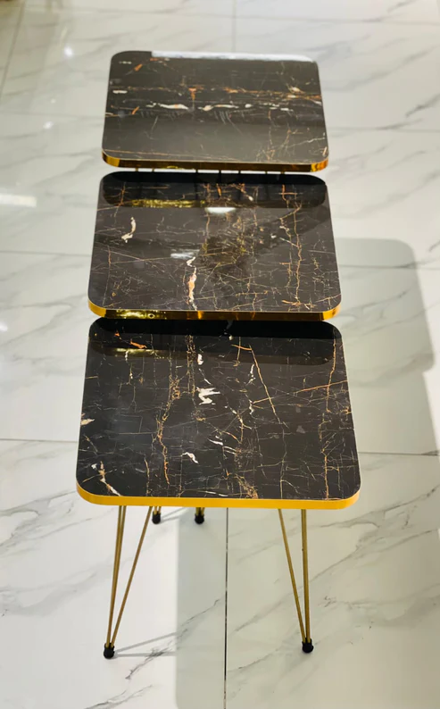 YES TO DECOR 3/ 1 Pcs Nesting Table Set Square Metal Legs Table Set ...
