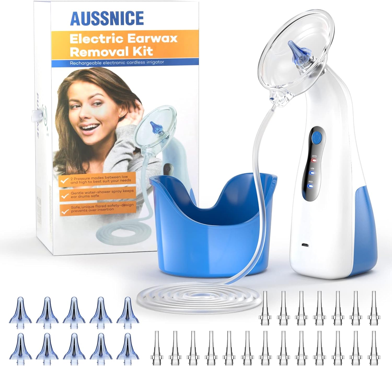 Electric Ear Wax Removal Tool Kit - Rechargeable Earwax Remover Ear ...