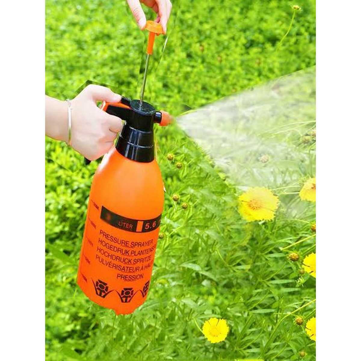 Multi Purpose Pressure Type Water Spray Nozzle 1 Liter Plastic Bottle ...