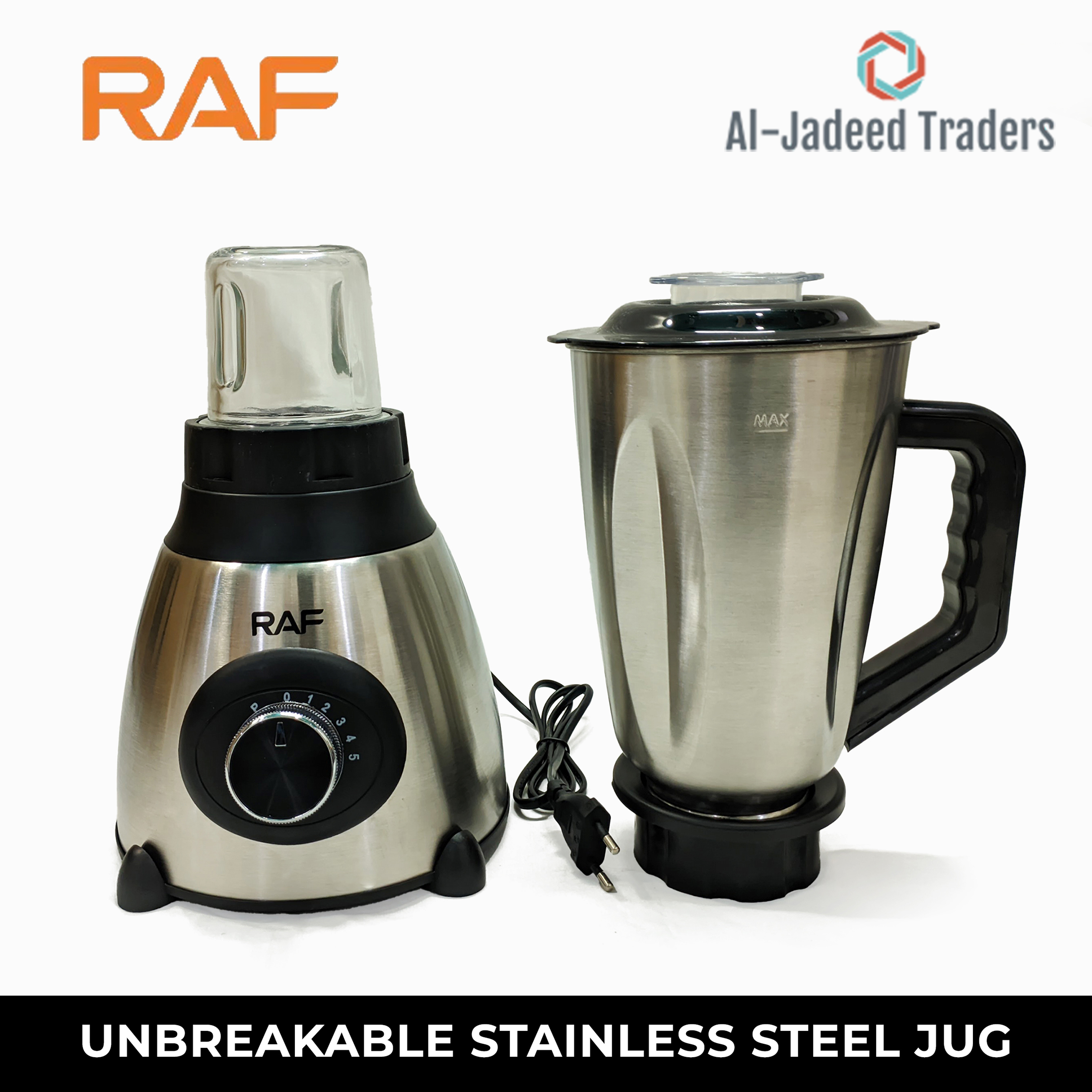 RAF Electric Blender - Electric Juicer with Stainless Steel Jug and Masala Grinder - 1.5L ...