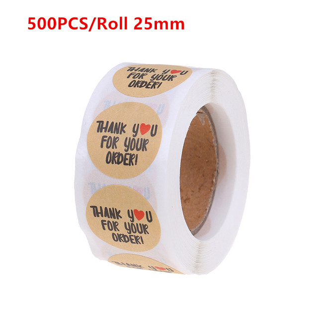 500pcs 1 inch Label Stickers Cute Circle Paper Thank You Seal labels ...