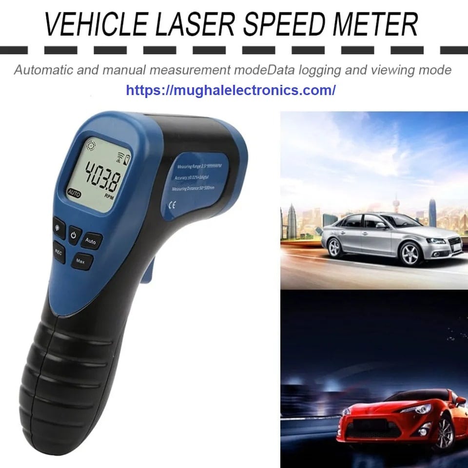 Professional Digital LCD Laser Non-Contact Tachometer Speedometer Tach ...