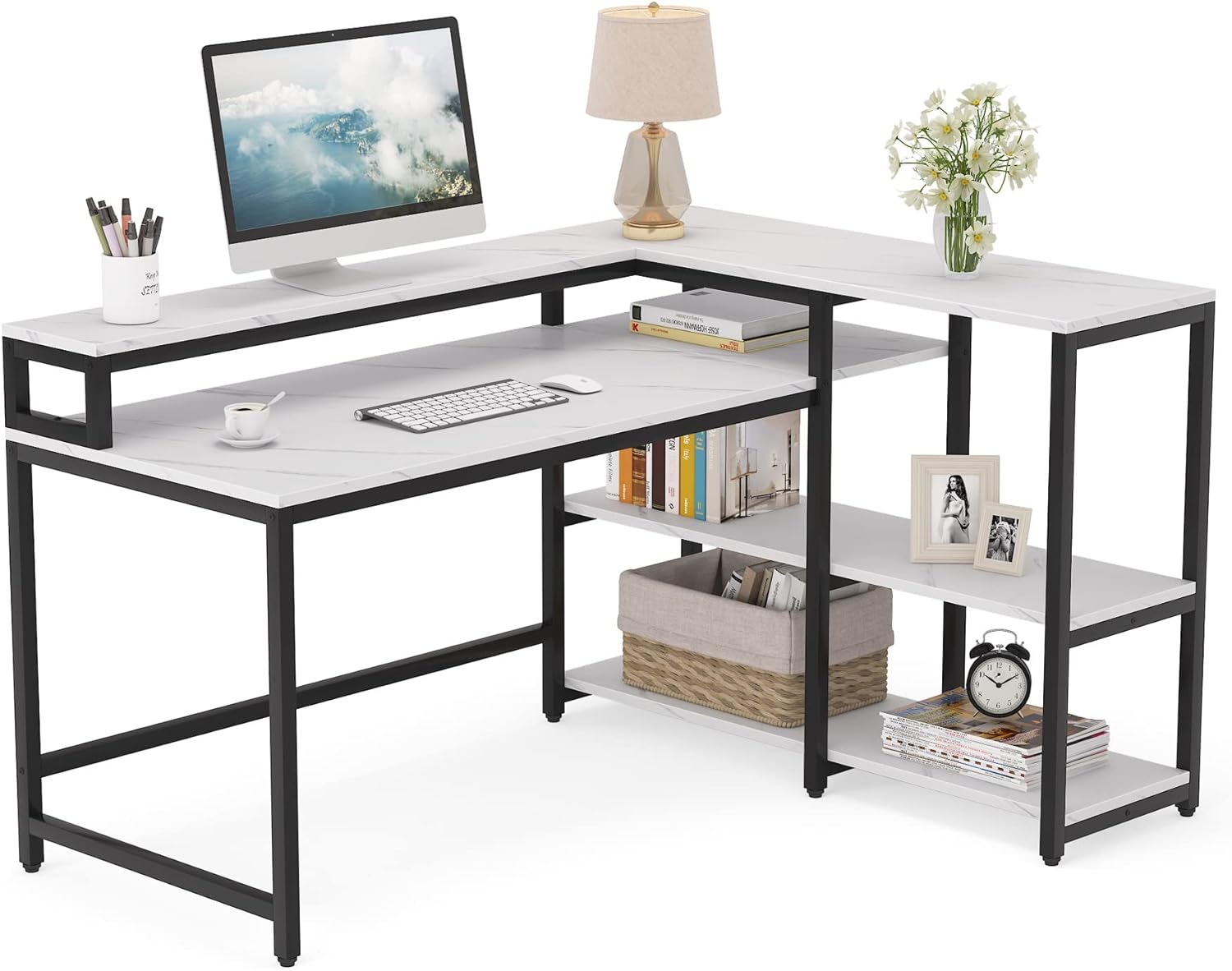 Multi-Functional Home Office Computer Desk with Shelves | Home Office ...