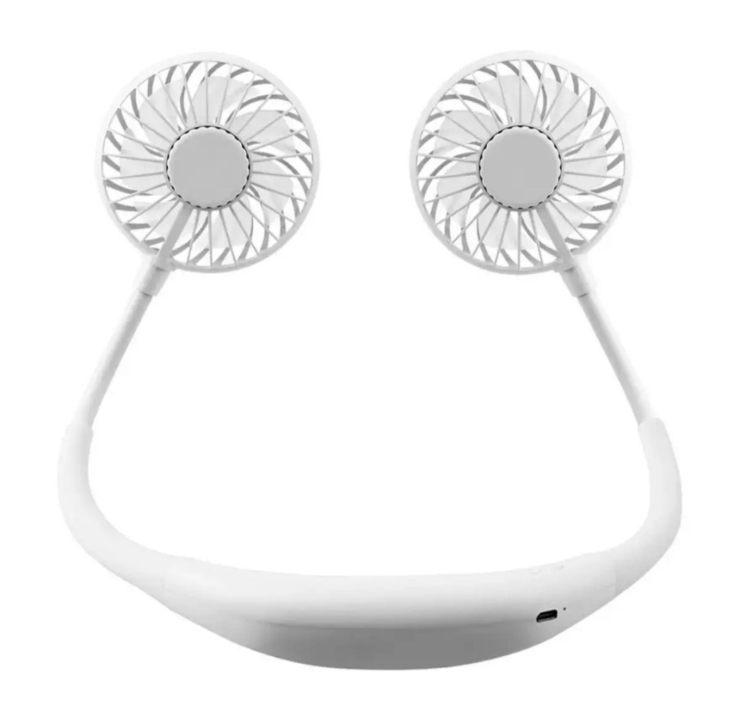 Portable Cooling Neck Fan, Rechargeable USB, 360° Rotation, Wearable ...