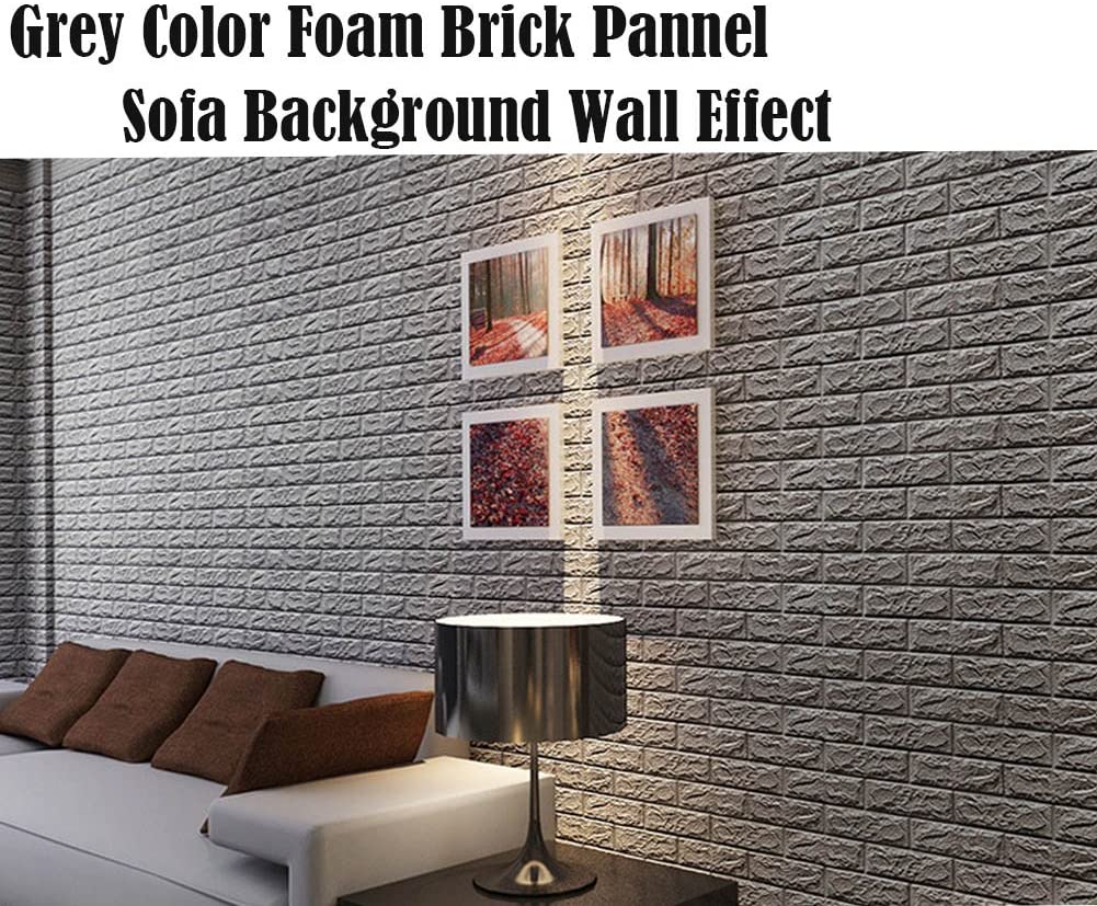3D Brick Wall Stickers PE Foam High Self-Adhesive Wallpaper Peel and ...