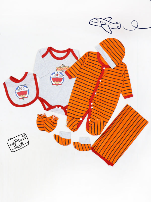 HG Newborn 7Pcs Gift Set 3Mth - 6Mth Doraemon Orange | Daraz.pk