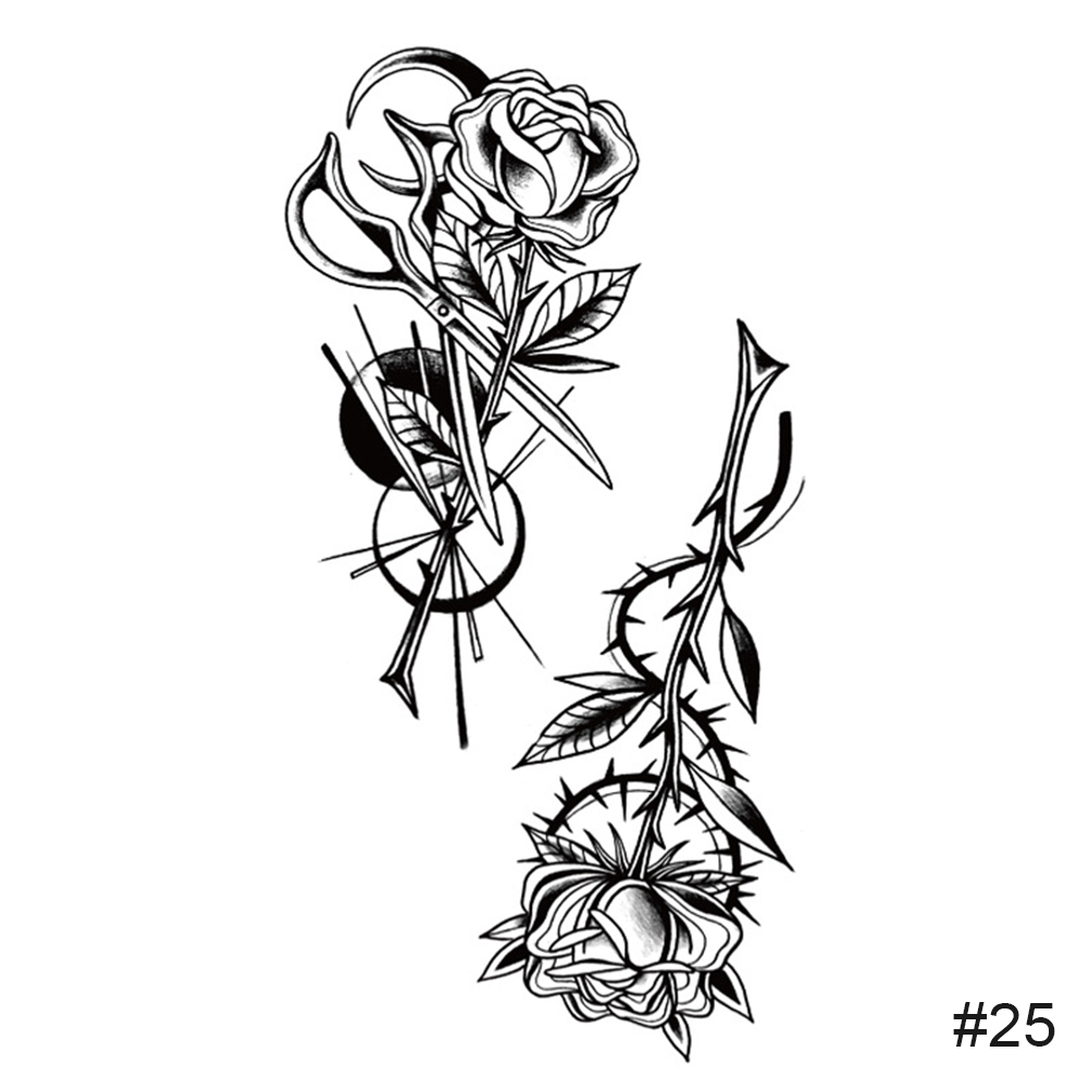 JM Temporary Small Fresh Black Tattoo Stickers Waterproof Long Lasting ...