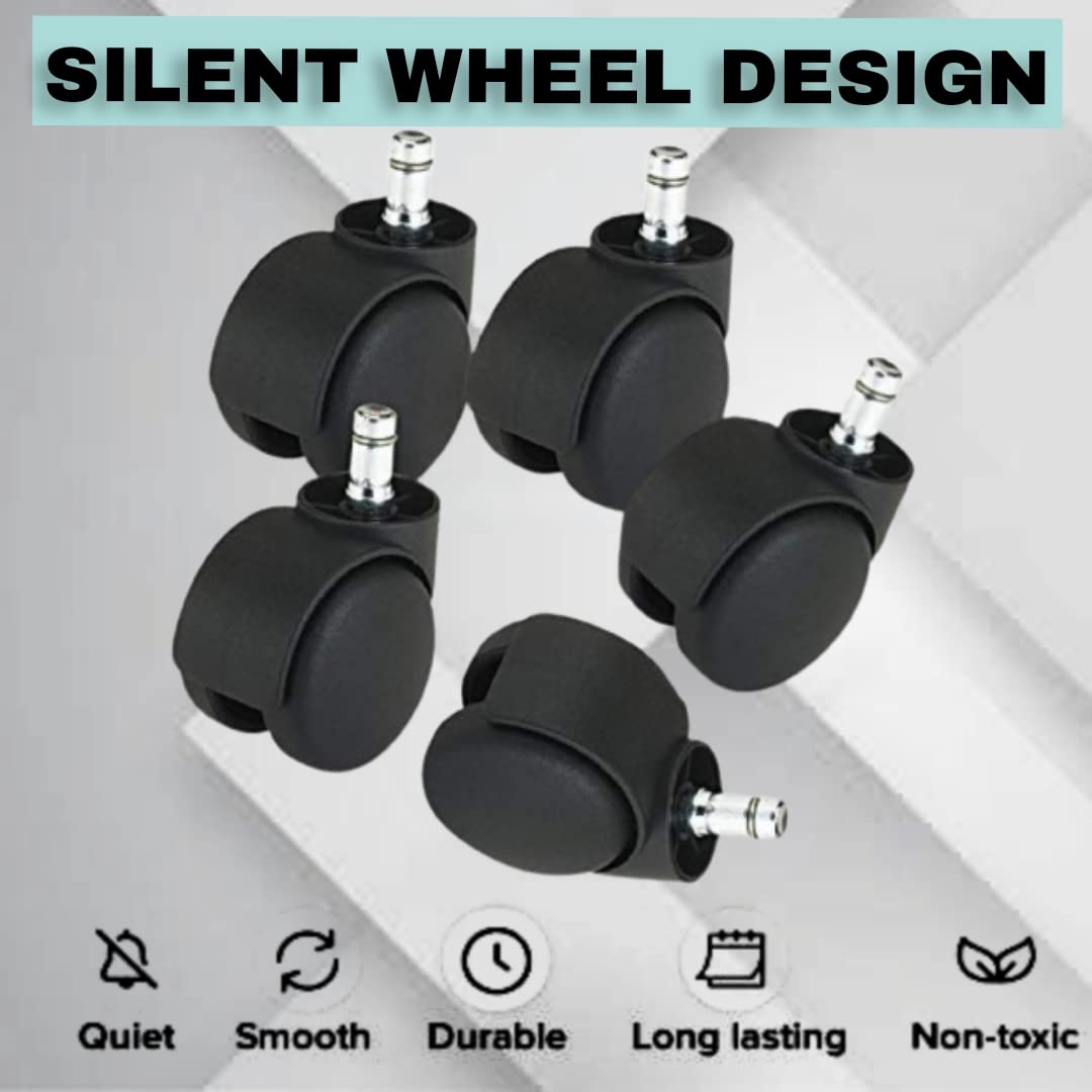 Set of 5 Wheel Caster For All Kinds Of Revolving Chairs Trolly Wheel ...
