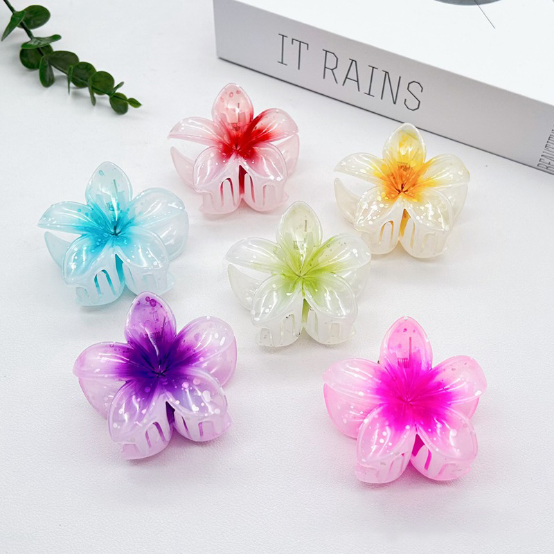Flower Hair Clip Hawaiian Plumeria Hair Claw Beach Flowers Barrettes ...