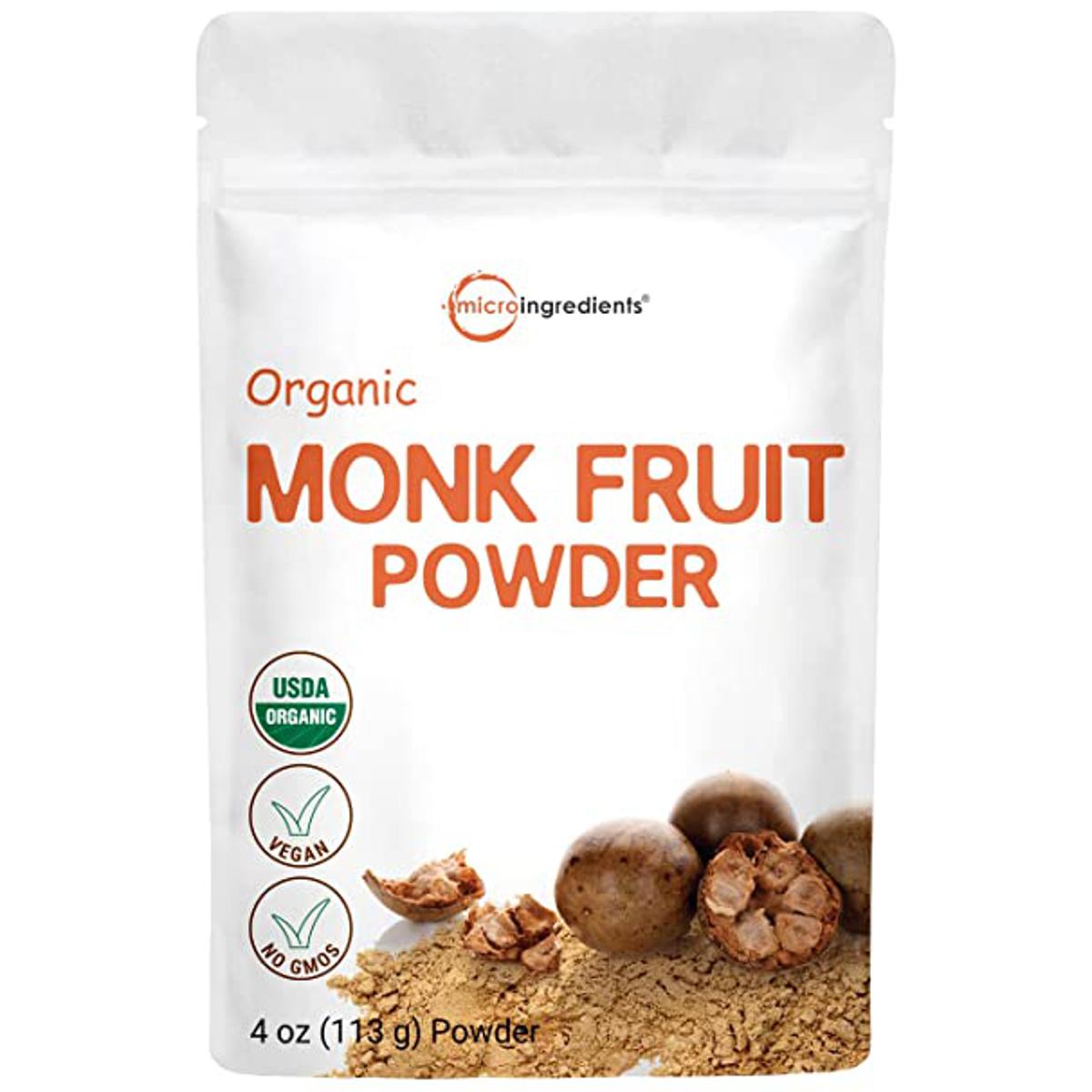 USDA Organic Monk Fruit Extract Powder with Active Mogrosides, Zero ...