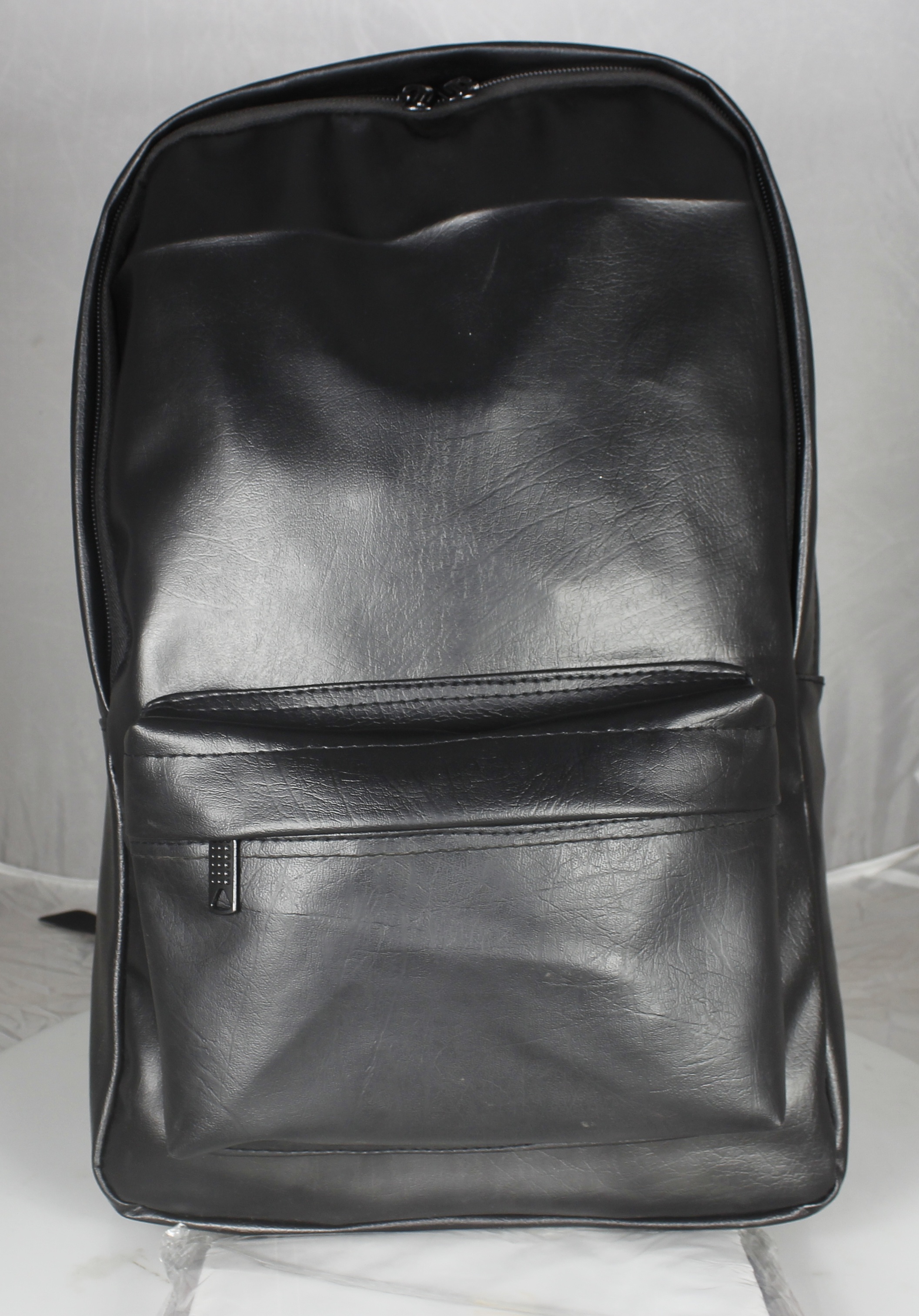 Black Laptop Bag for Business Traveling Backpack 15 inch PU Leather ...