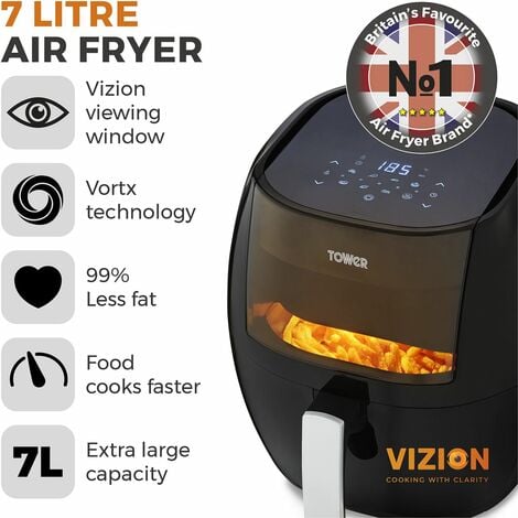 Tower T17067 Vortx Family Size Digital Air Fryer with Rapid Air ...