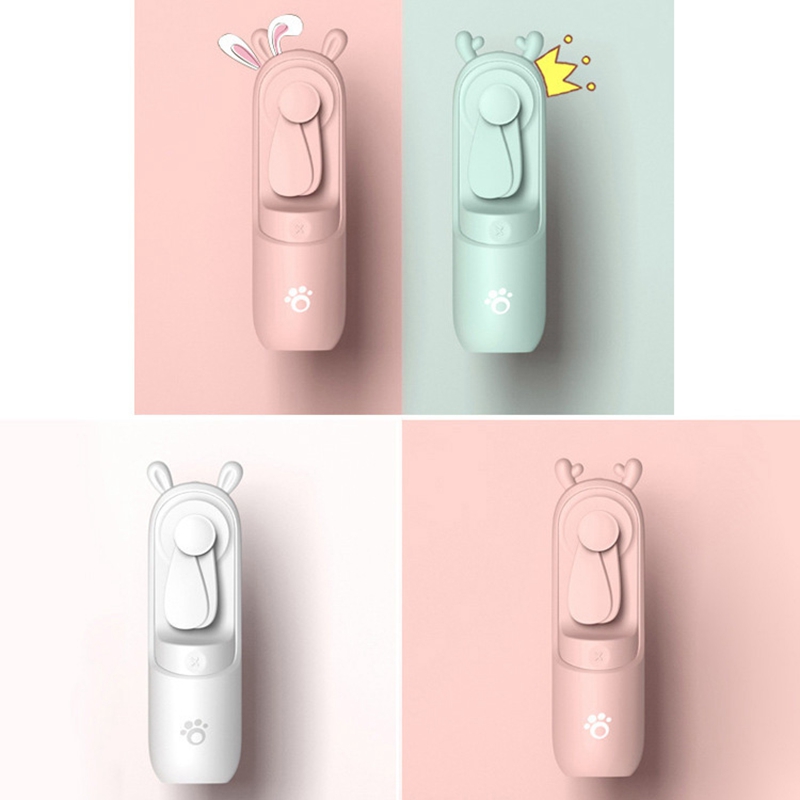 Mini Fan Spray Moisturizing Face Cooling Handheld Fan(Green Deer ...