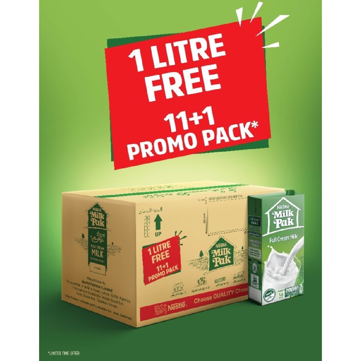 Milk Pak UHT 1000 ml - 11+1 Promo | Daraz.pk
