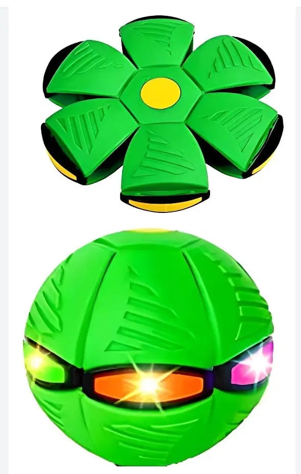 Flying Disc Toy Transforms to Soccer Ball, UFO! Fun Light Up Frisbee ...
