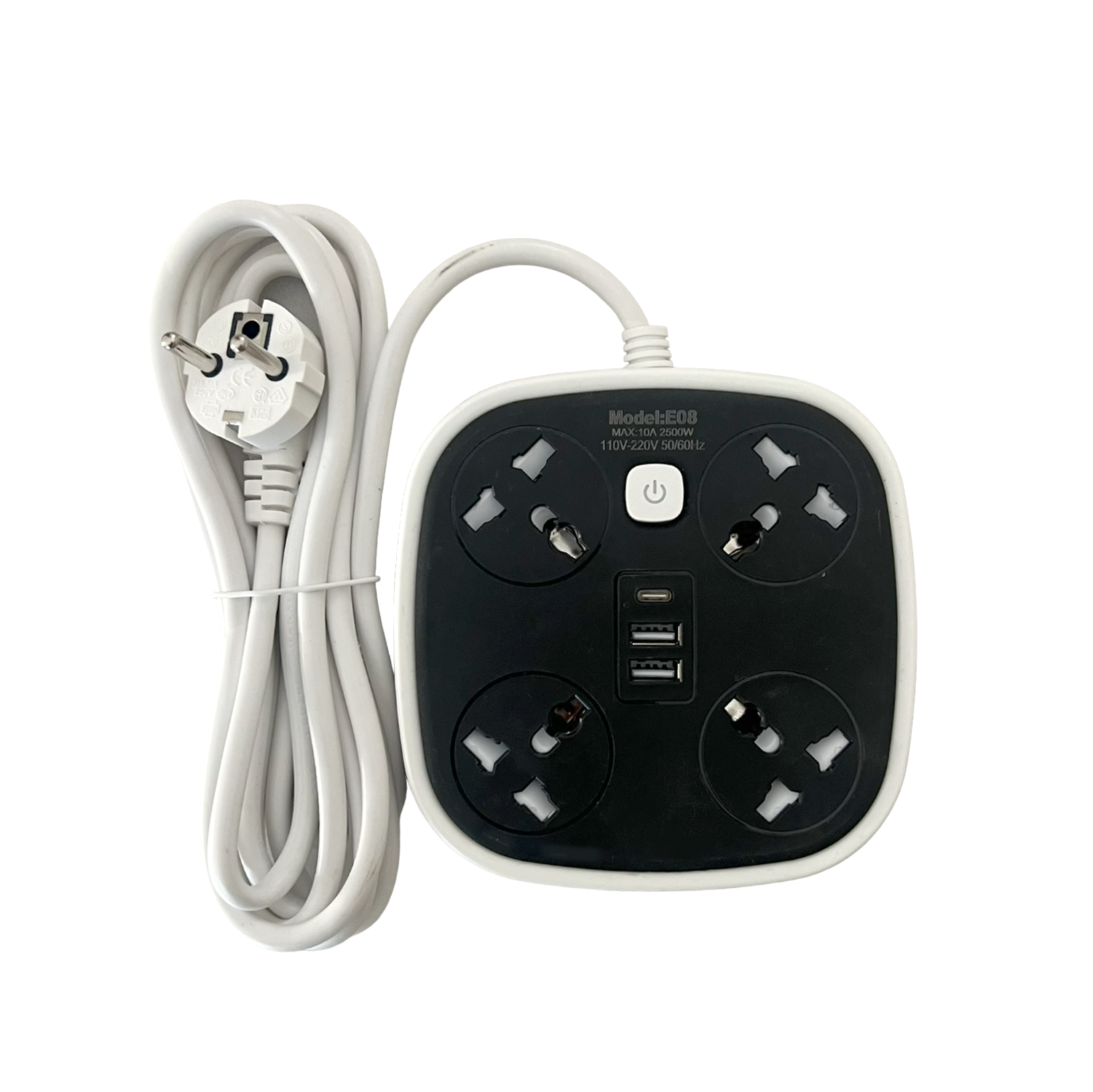 Universal Electric Power Extension Board 4 Power Socket + 2 Usb Ports ...