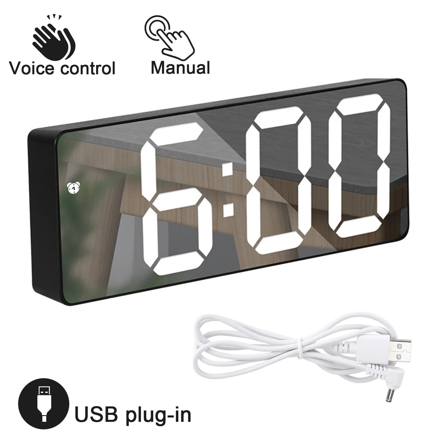 FM Table Clock LED Digital Alarm Clock Electronic Table Alarm Desktop ...