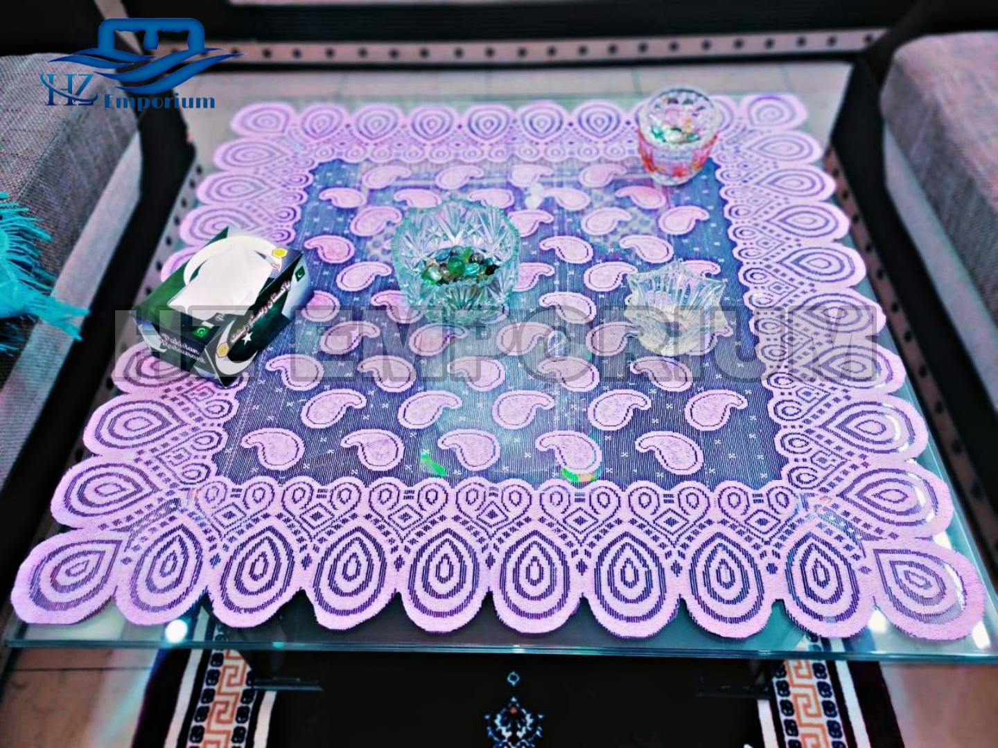 Multi color net center table cover (28x28) (33x33) (36x36 )inches ...