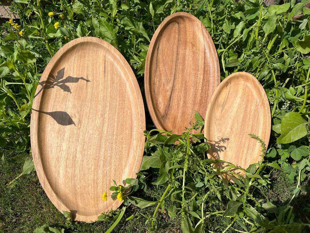 Wooden Tray made from Acacia wood, Seamless Tray Set and single pc in ...