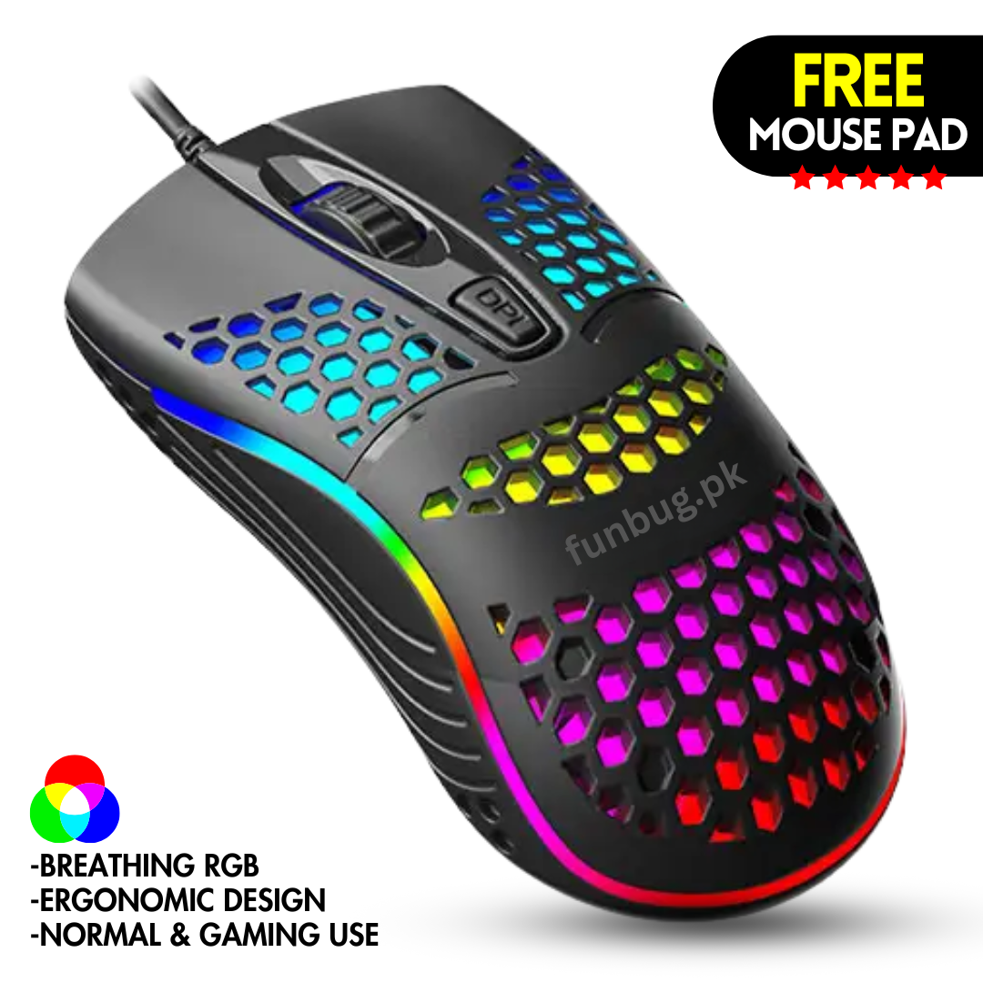 FunBug 7 Light Breathing Gaming Mouse RGB Cheap with FREE Mouse Pad ...