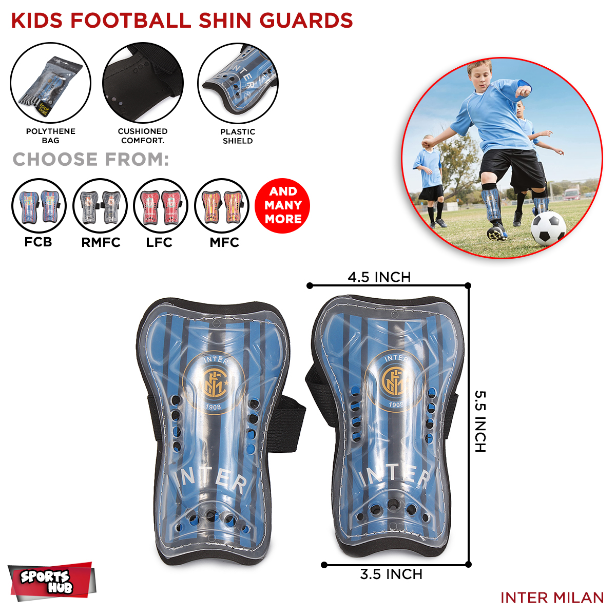 Kids Football Shin guards, Play Soccer With Favorite Football Club Shin ...