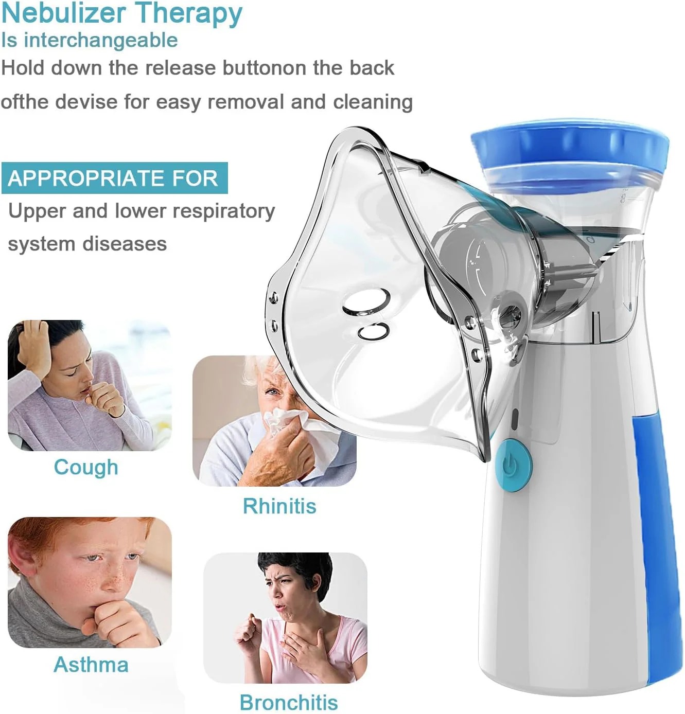 MASH Portable Nebulizer – Ultrasonic Inhalation Therapy Device for ...
