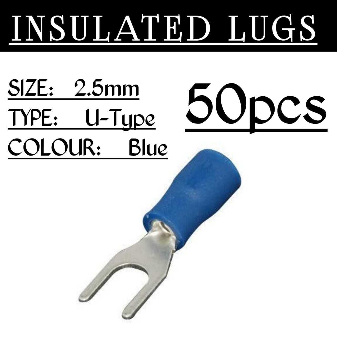 50pcs U TYPE Insulated lugs Brass, control thimbles, Ring Cable Lugs ...