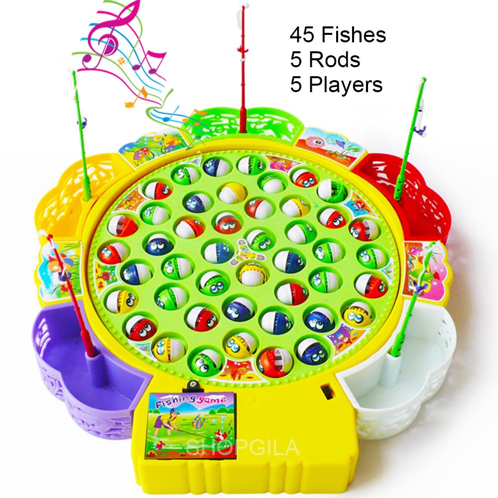 Learning and Educational 15 Fishes Fishing Game Toy With Light and ...