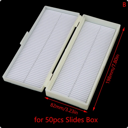 Microscope Slide Box Biological Pathology Holds Up To 25/50/100X Slide ...