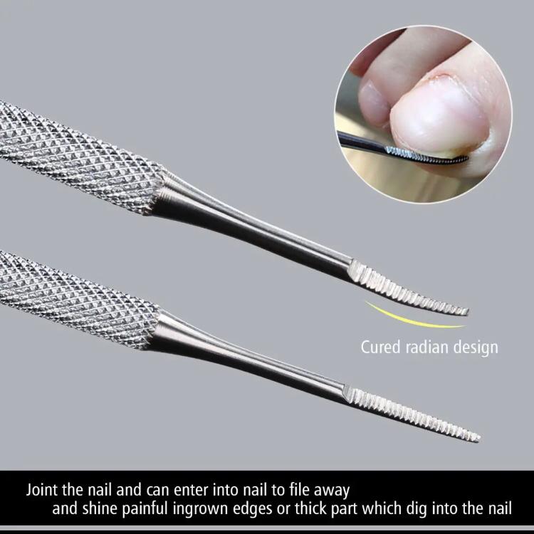 (Pack of 2) Professional Stainless Steel Cuticle Spoon Pusher Double ...